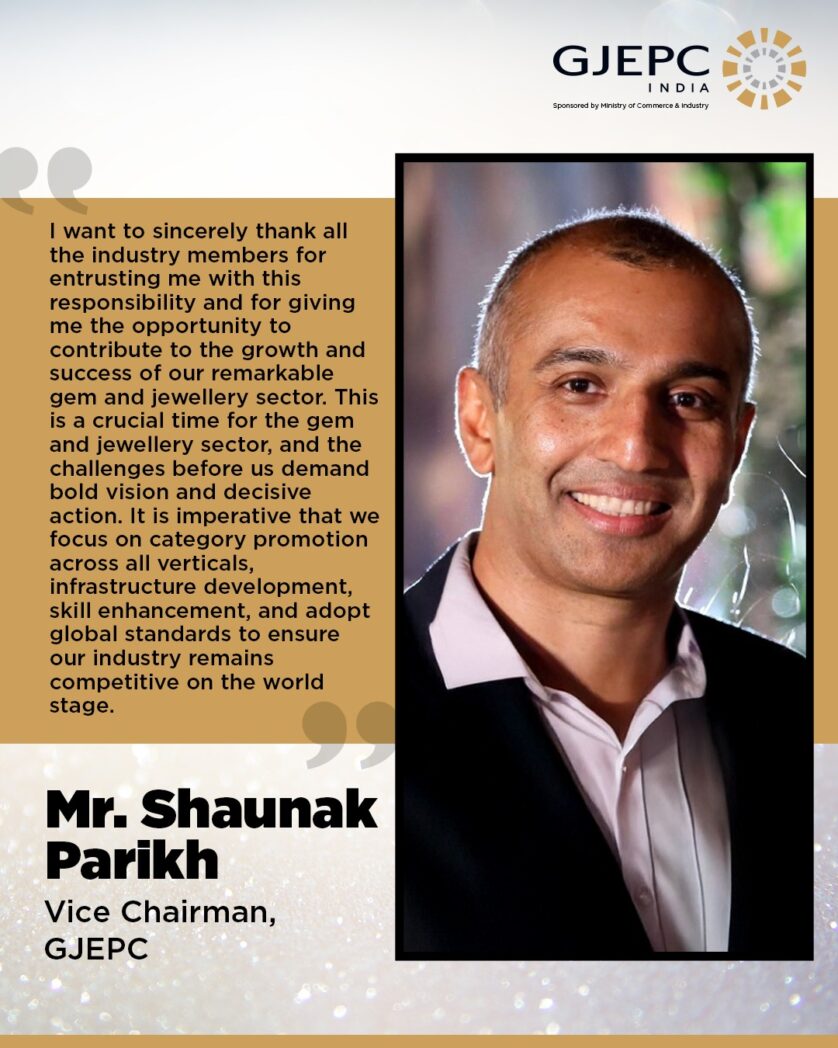 GJEPC Announces Mr. Kirit Bhansali As Chairman, Mr. Shaunak Parikh As VC